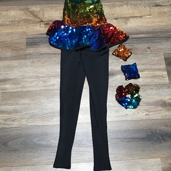 Weissman | Costumes | Girls Weissman Peplum Unitard Vest Dance Costume ...